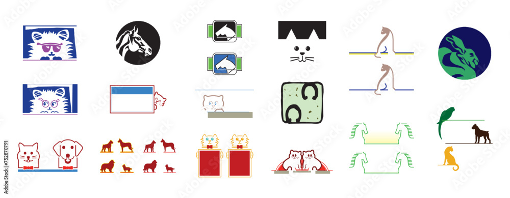 ANIMALS ICONS mix farm pets wild jungle etc miscellaneous animals ...