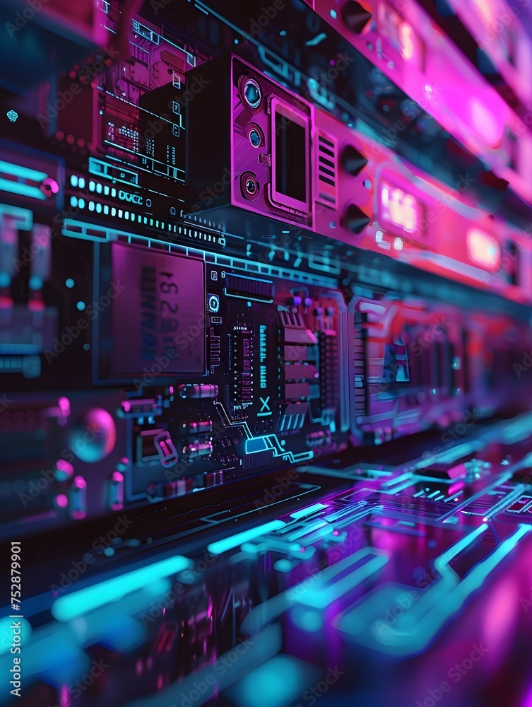 Illuminated Computer Circuitry and Electronic Boards, To represent the ...