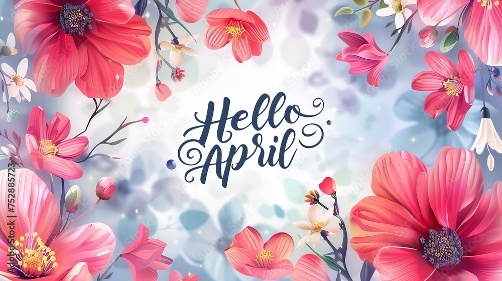 Abstract background with watercolor colorful splashes and flowers ...