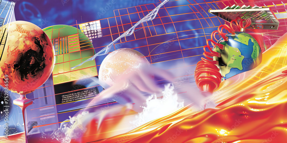 90s science study book vibes, Old Computer. Nostalgia. Collage. flash ...