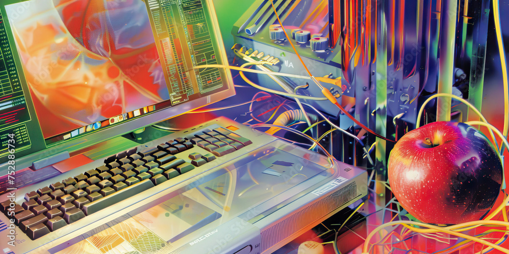 90s science study book vibes, Old Computer. Nostalgia. Collage. flash ...