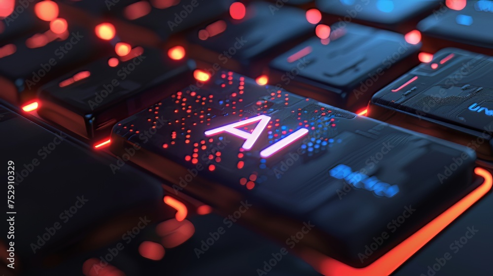 An AI Symbol on a Computer Keyboard: A graphic of an AI symbol on a ...