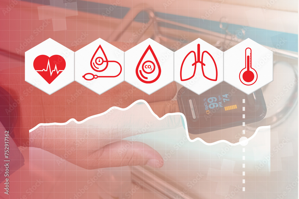 icon vital signs, blood pressure, cardiogram, clinic, doctor ...