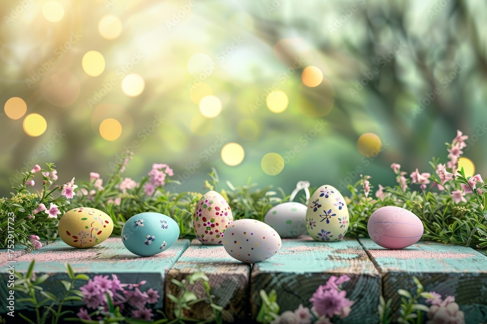 Colorful Easter Egg Basket Steel blue. Happy easter Enshrouded Easter ...