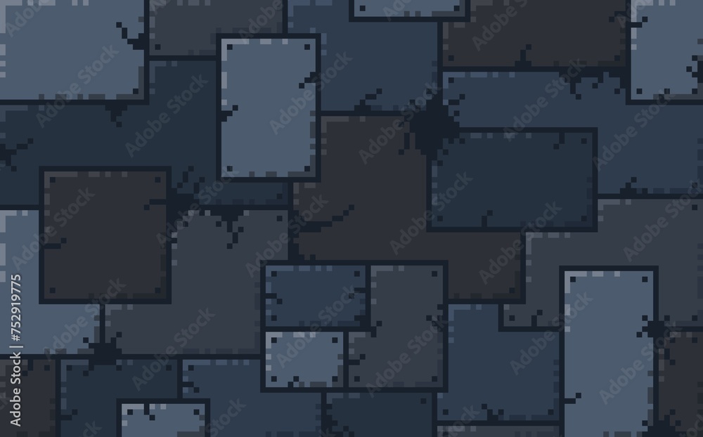 2D Dungeon Steel Wall Texture - Assets for Game - Pixel art Tileset ...