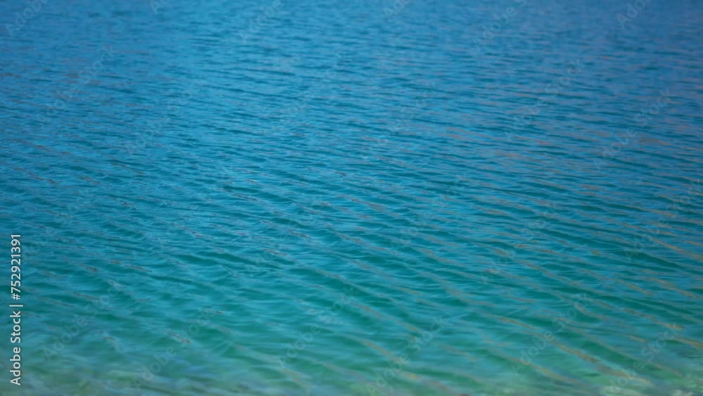 4K Full frame shot of water ripples on the Chandra Taal Lake near ...