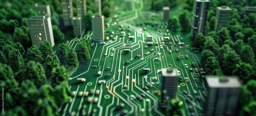 green electronics and eco friendly digital infrastructure. Smartcity ...