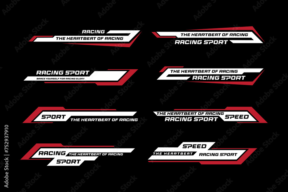 Sport racing stripes car stickers. modification body speed and drift ...