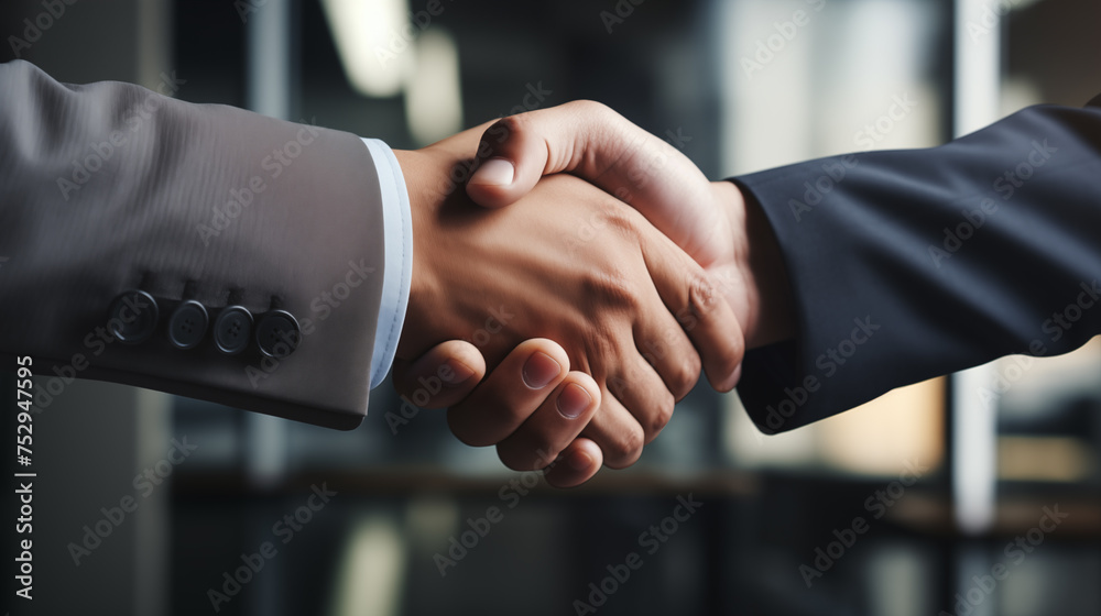 Businessmen making a handshake. Businessman handshake close up ...