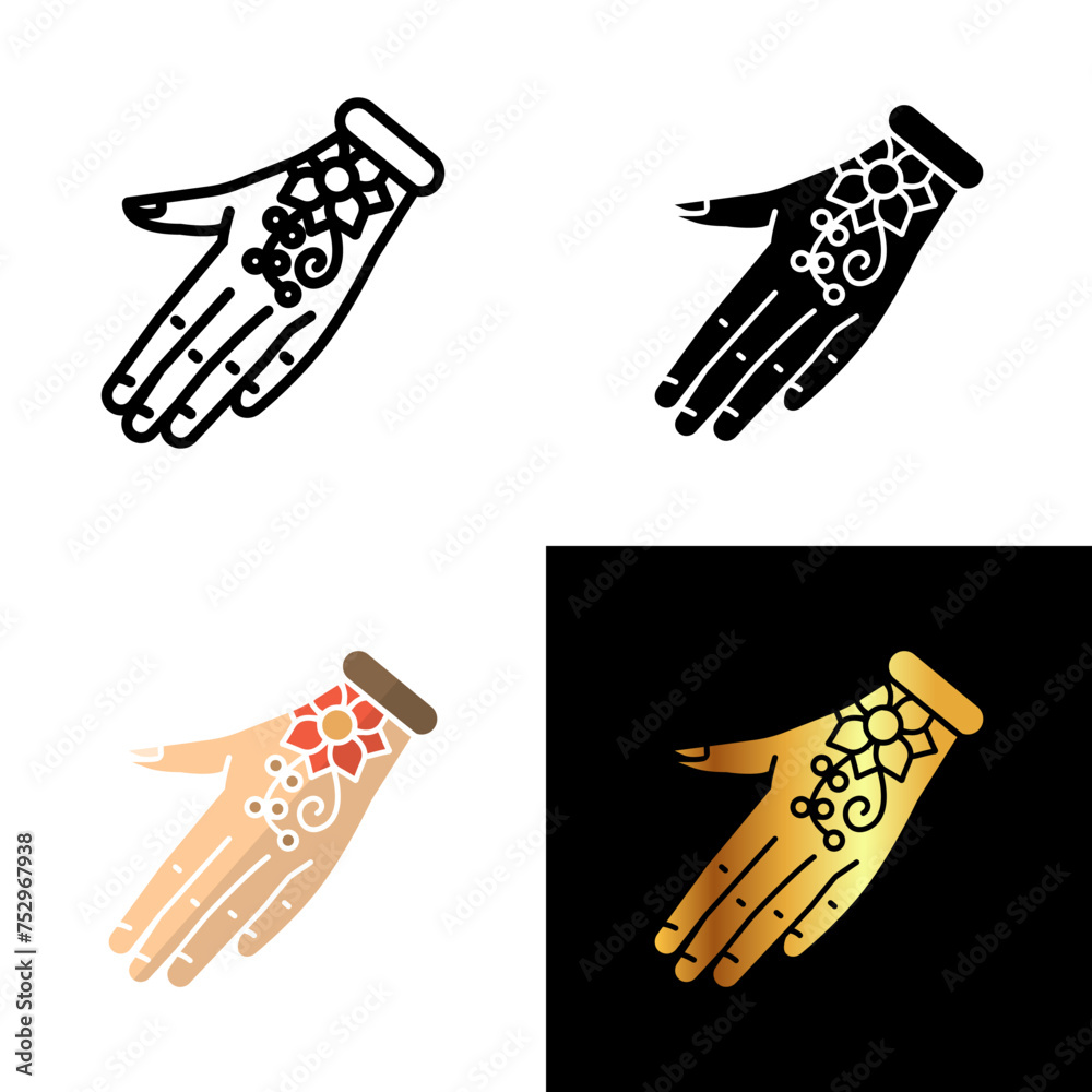 Hands icon, this symbol encapsulates the ancient art of henna ...