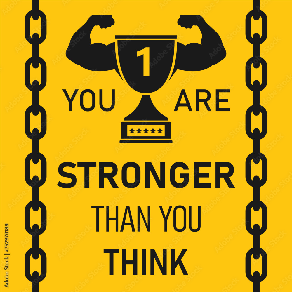 "You are stronger than you think" inspirational quote with biceps ...