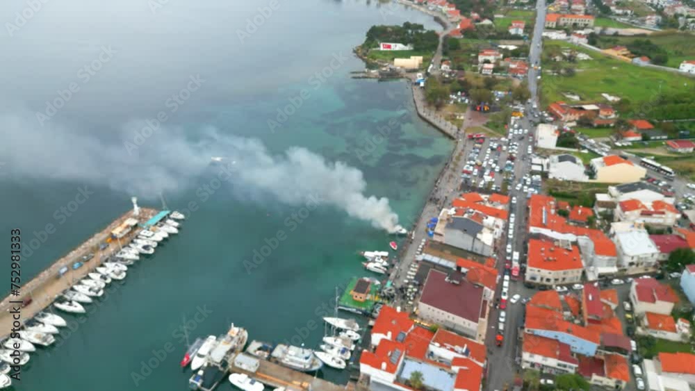 4k Firefighter using Chemical foam fire extinguisher to fighting with ...
