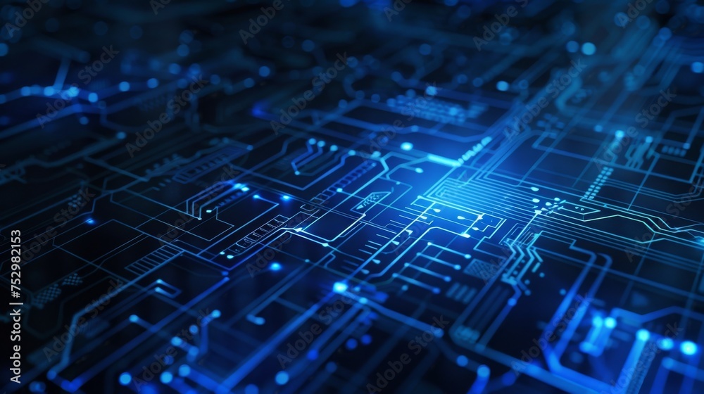 ภาพประกอบสต็อก Minimalistic digital blueprint background with abstract circuit diagrams, ideal ...