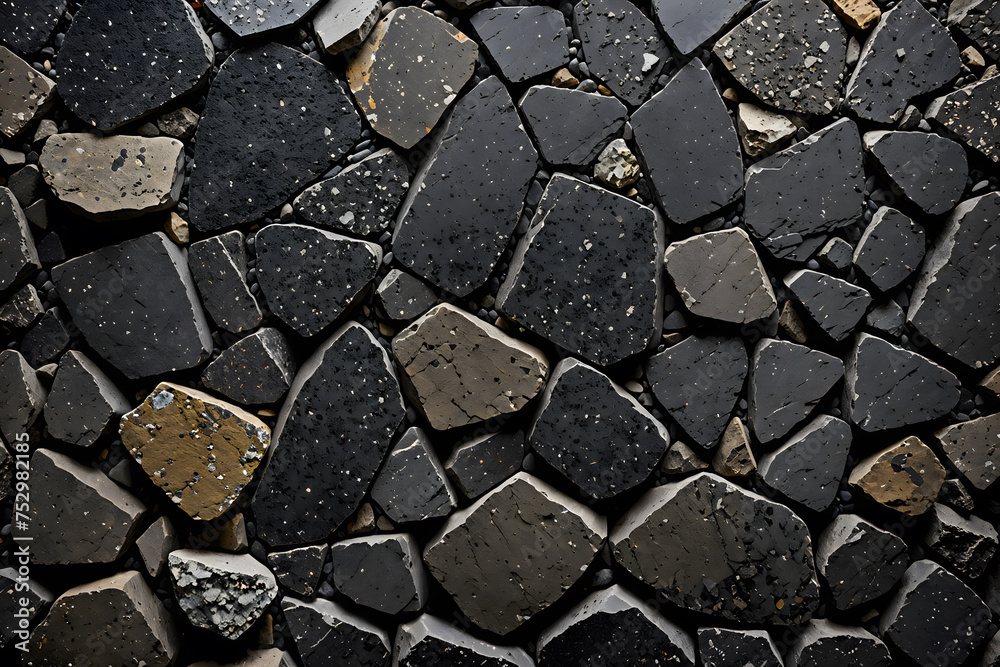 Black rock texture, stone texture background. Rough flat stone texture ...