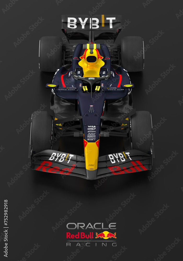 f1 car red bull rb20, formula one season 2024 Stock Illustration ...