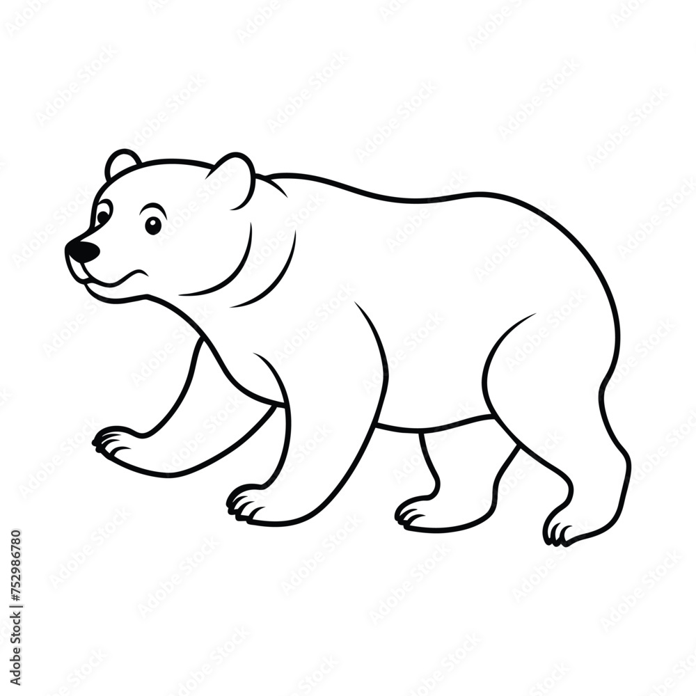 Bear illustration coloring page for kids Stock Vector | Adobe Stock