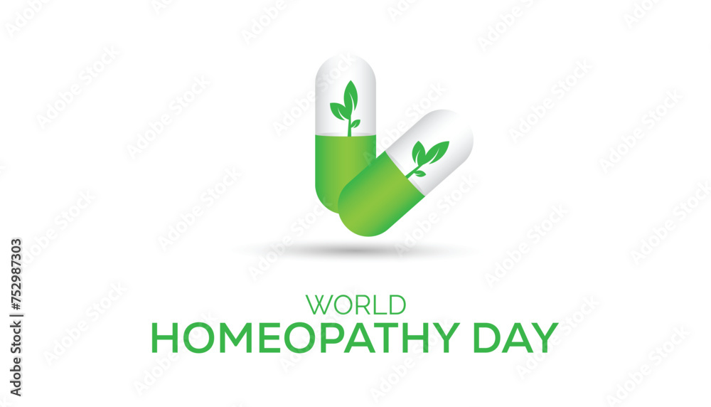 World Homeopathy day observed every year in April. Template for ...