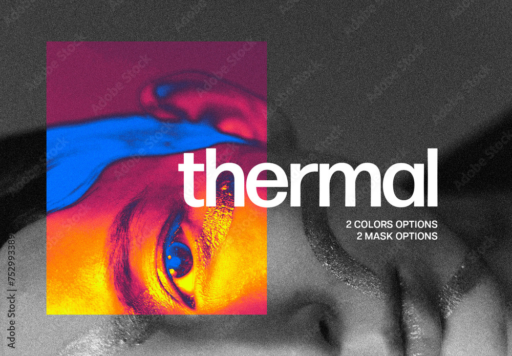 Acid Thermal Mask Overlay Photo Effect Mockup Stock Template | Adobe Stock