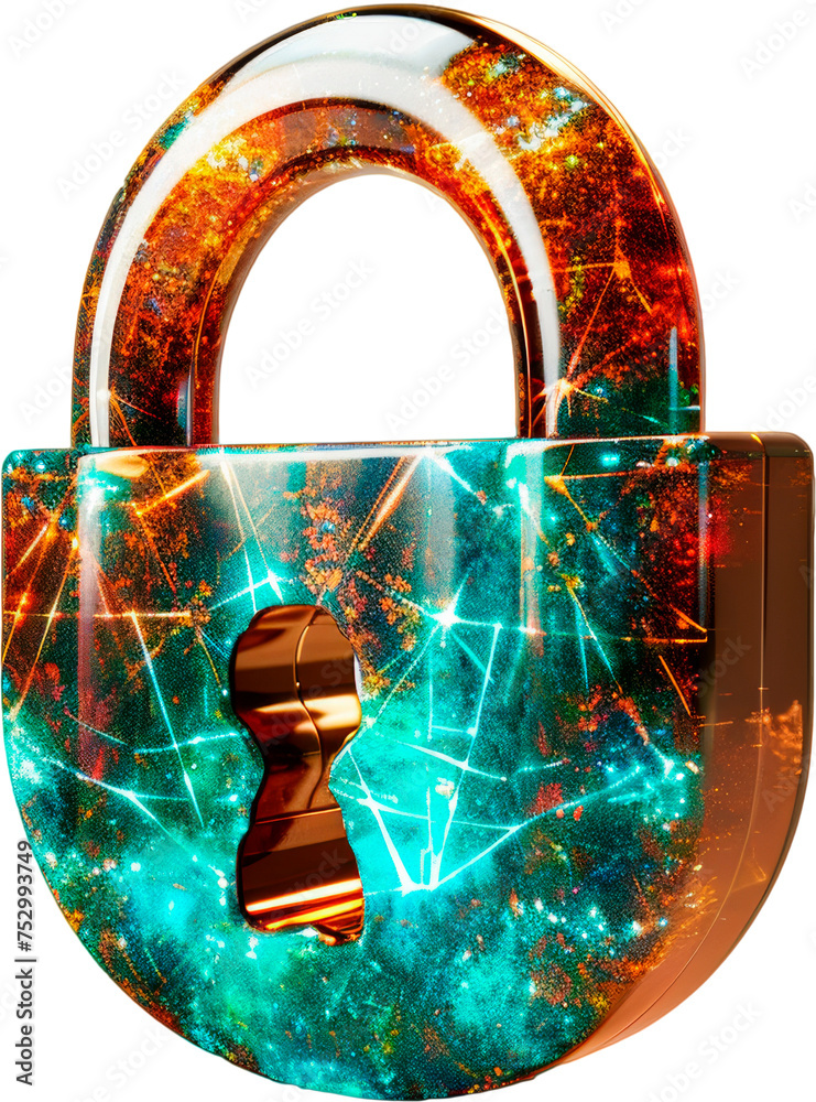 Crypto lock - Transparent background, Cut out Stock Illustration ...