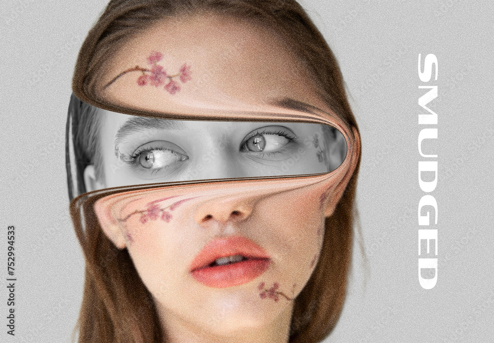 Smudged Photo Effect Mockup Stock Template | Adobe Stock