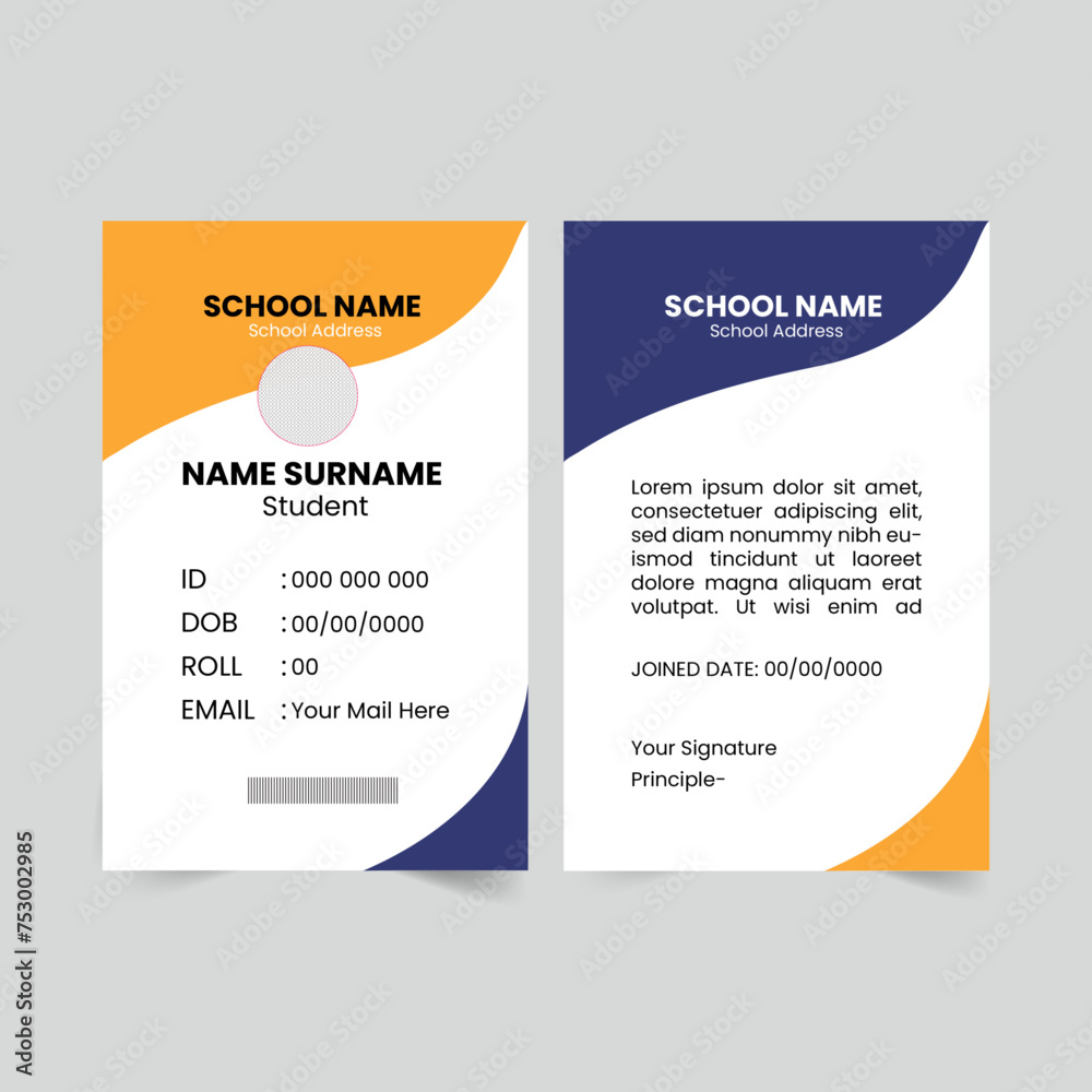 Professional corporate id card template, clean id card design with ...