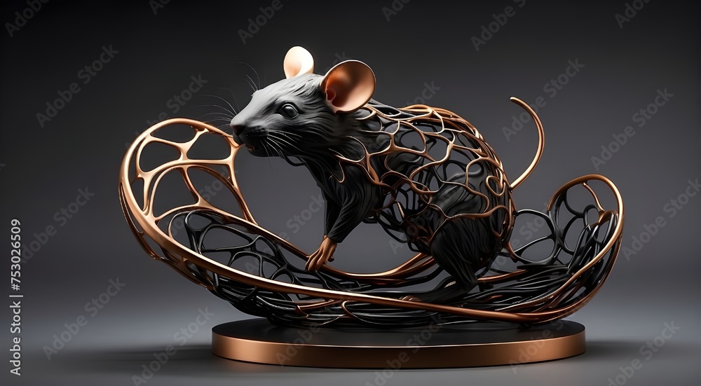 mouse in a vase, Picture a breathtaking work of art, where a small but ...