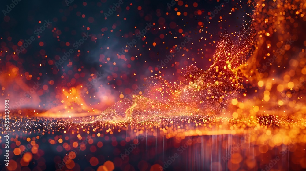 Abstract pixel eruption captures the vibrant chaos of a tech meltdown ...
