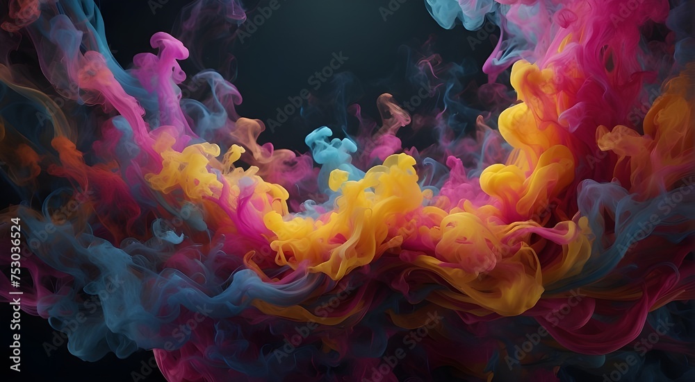 abstract backdrop with color vibrant Smoke Bomb wall covering, Vibrant ...