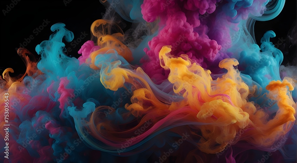 abstract backdrop with color vibrant Smoke Bomb wall covering, Vibrant ...