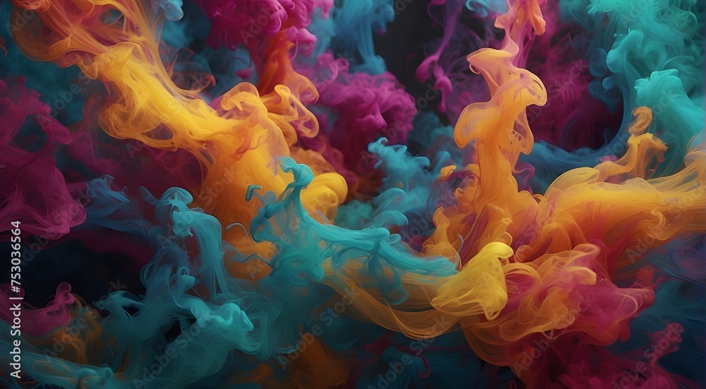 abstract backdrop with color vibrant Smoke Bomb wall covering, Vibrant ...