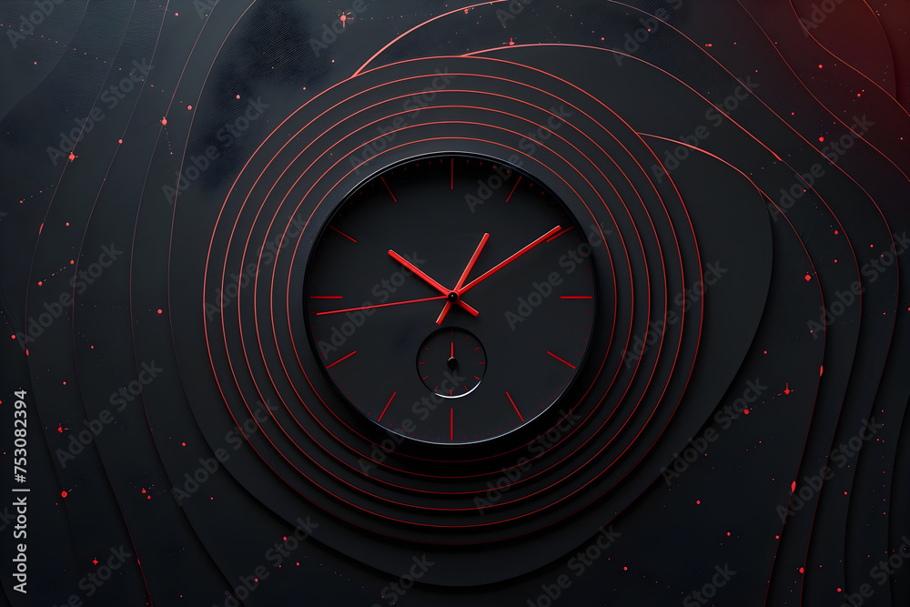 Red Digital Clock on Black Background, To provide a modern and ...