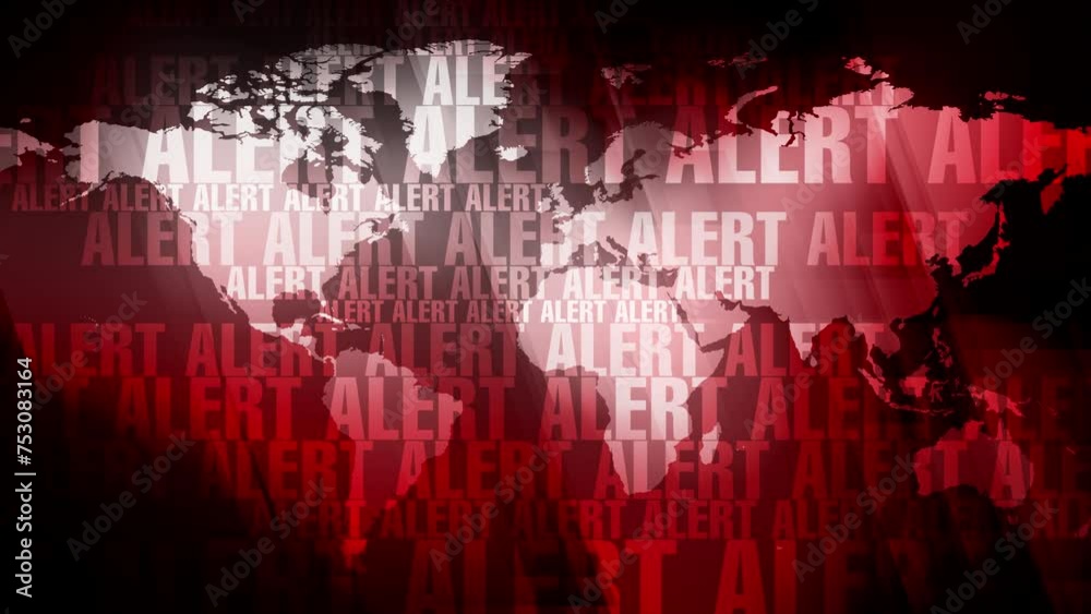 Vidéo Stock Danger alert text and world map critical pressing, and ...