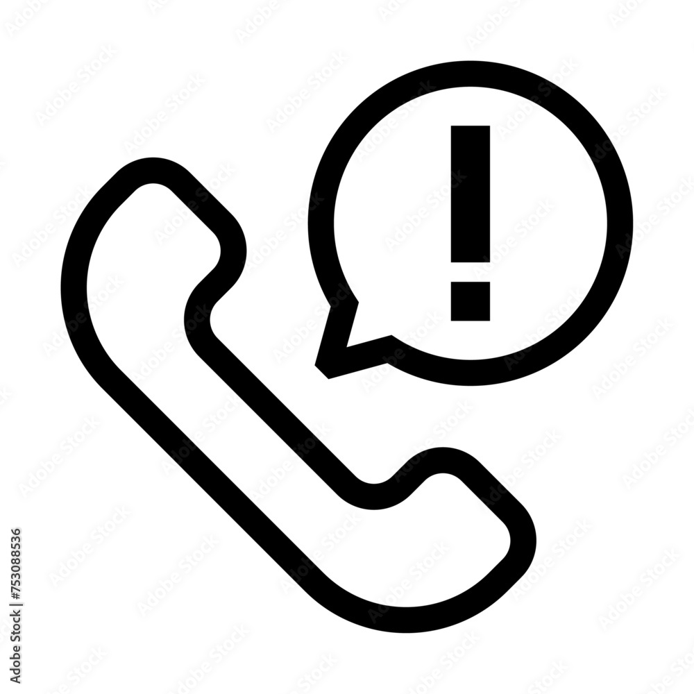 Icono de sin servicio. Conexión interrumpida, llamada fallida, sin ...