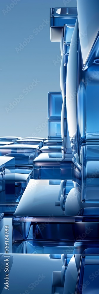 Translucent Blocks on Blue: A Visionary Tech Concept for the Future ...
