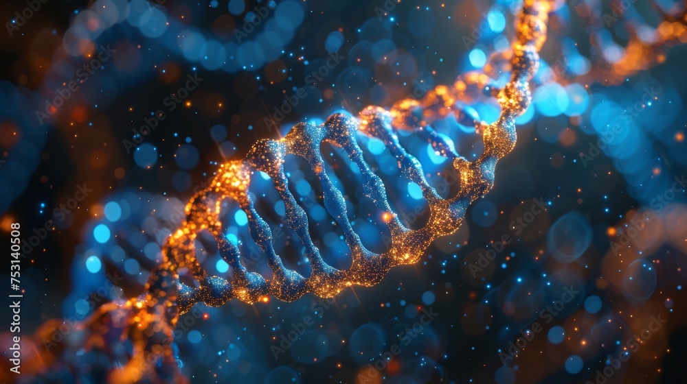 Rotating human DNA. AI generated video. digital DNA, human genome ...