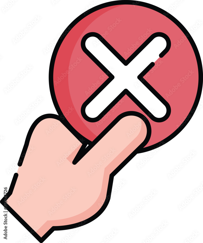 Rejected or unverified button with check mark and cross mark vector ...