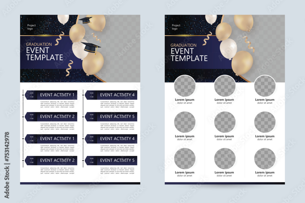 graduation party agenda event planning schedule background template ...