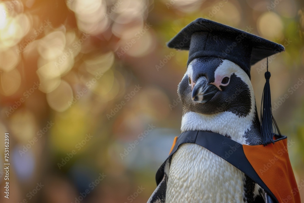 Proudly holding a diploma against a university blur background, a ...
