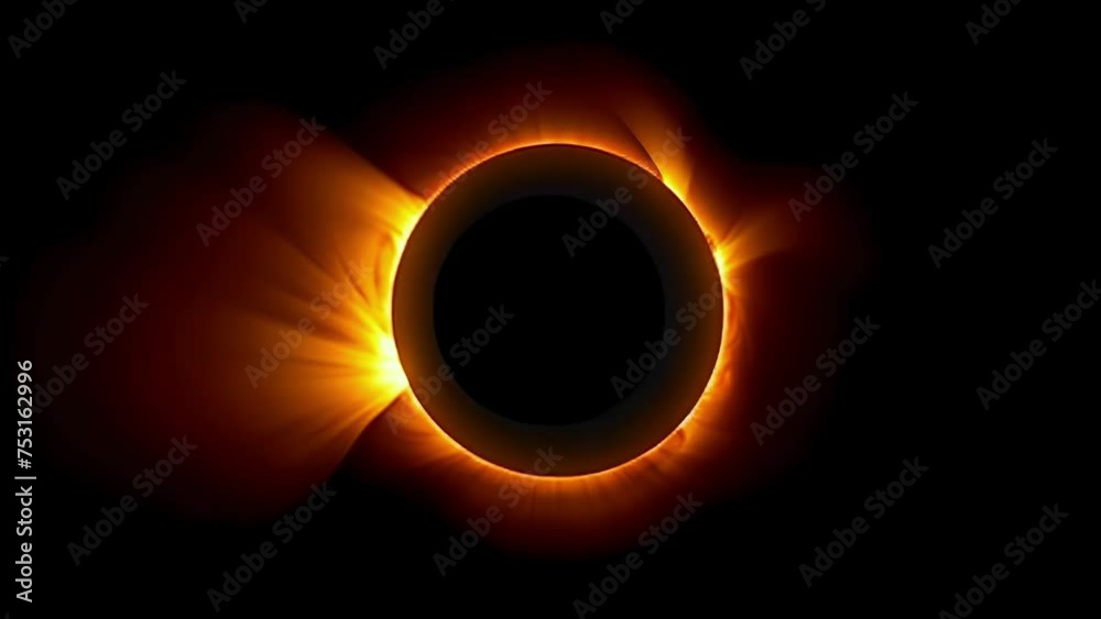 Vidéo Stock total solar eclipse with a bright corona around the dark ...