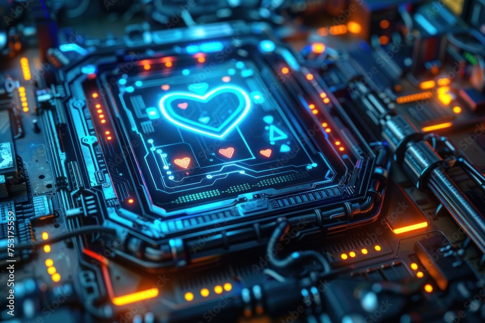 a computer motherboard, with intricate circuits and components visible ...