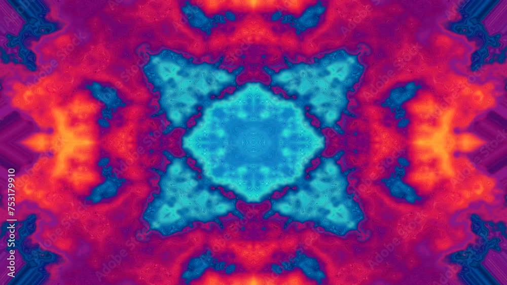 Looped kaleidoscope animated VJ background footage. Flower kaleidoscope ...