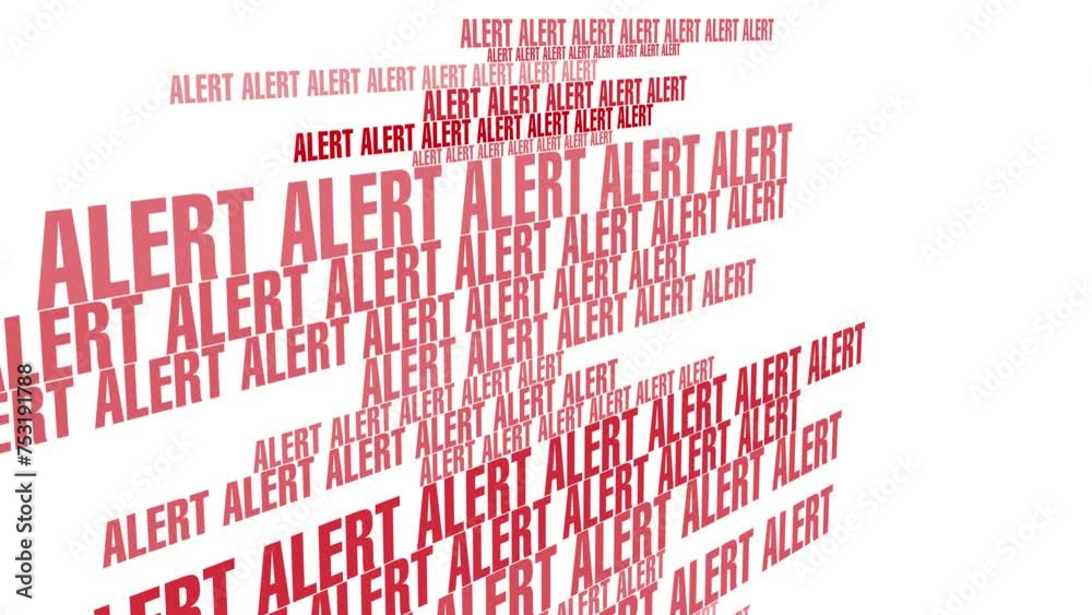 Vidéo Stock Threat alert red text on white background modern, serious ...