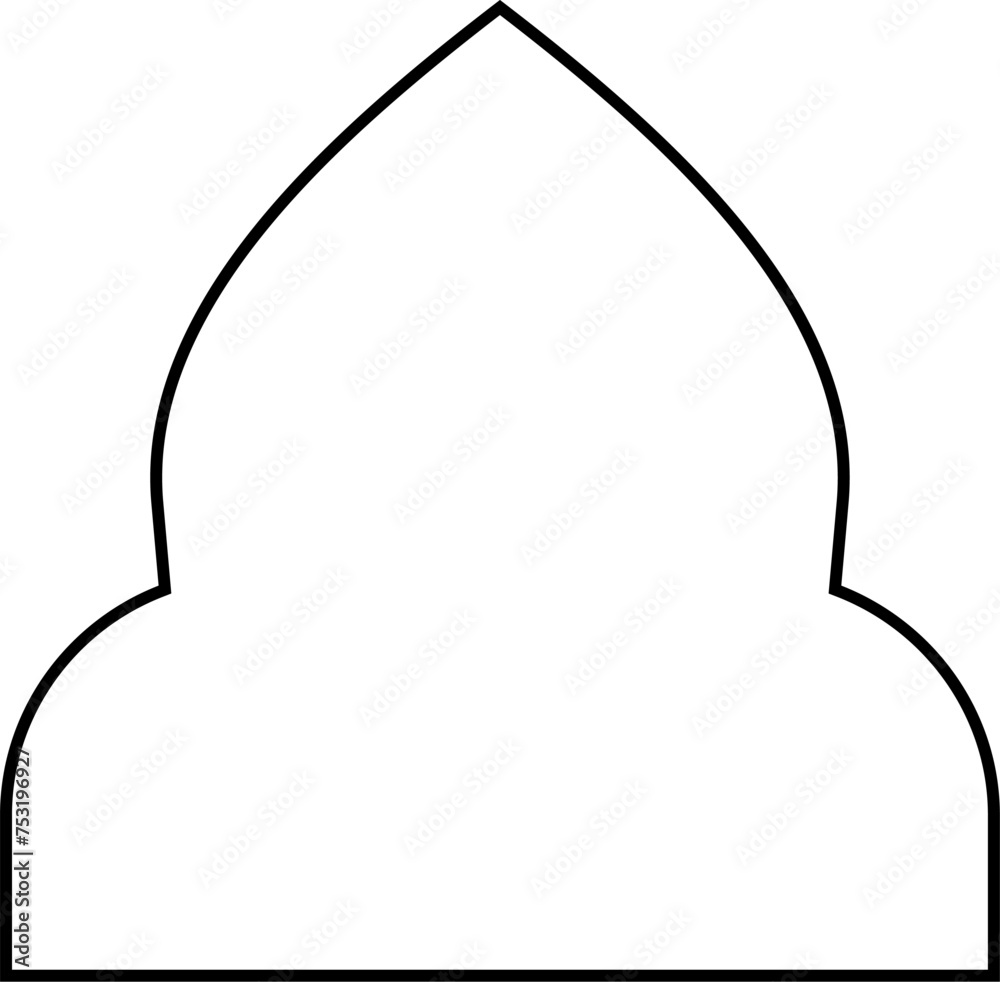 Islamic Dome Design Thin Line outline Black silhouettes Design ...