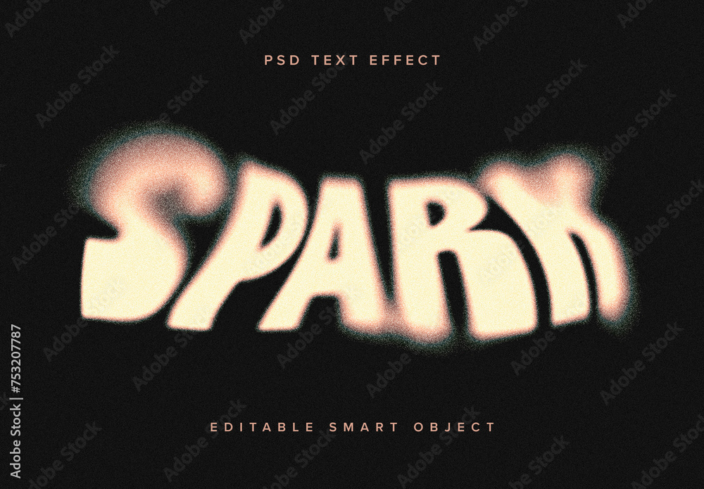 Dissolving Warped Text Effect Mockup Stock Template | Adobe Stock