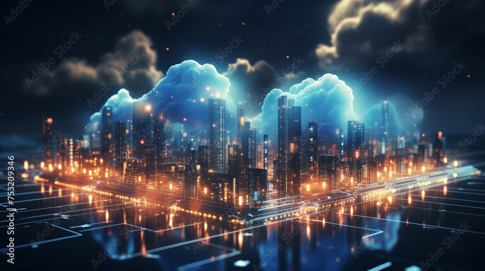 Experience the dynamic interplay of blue hues symbolizing the intricate ...