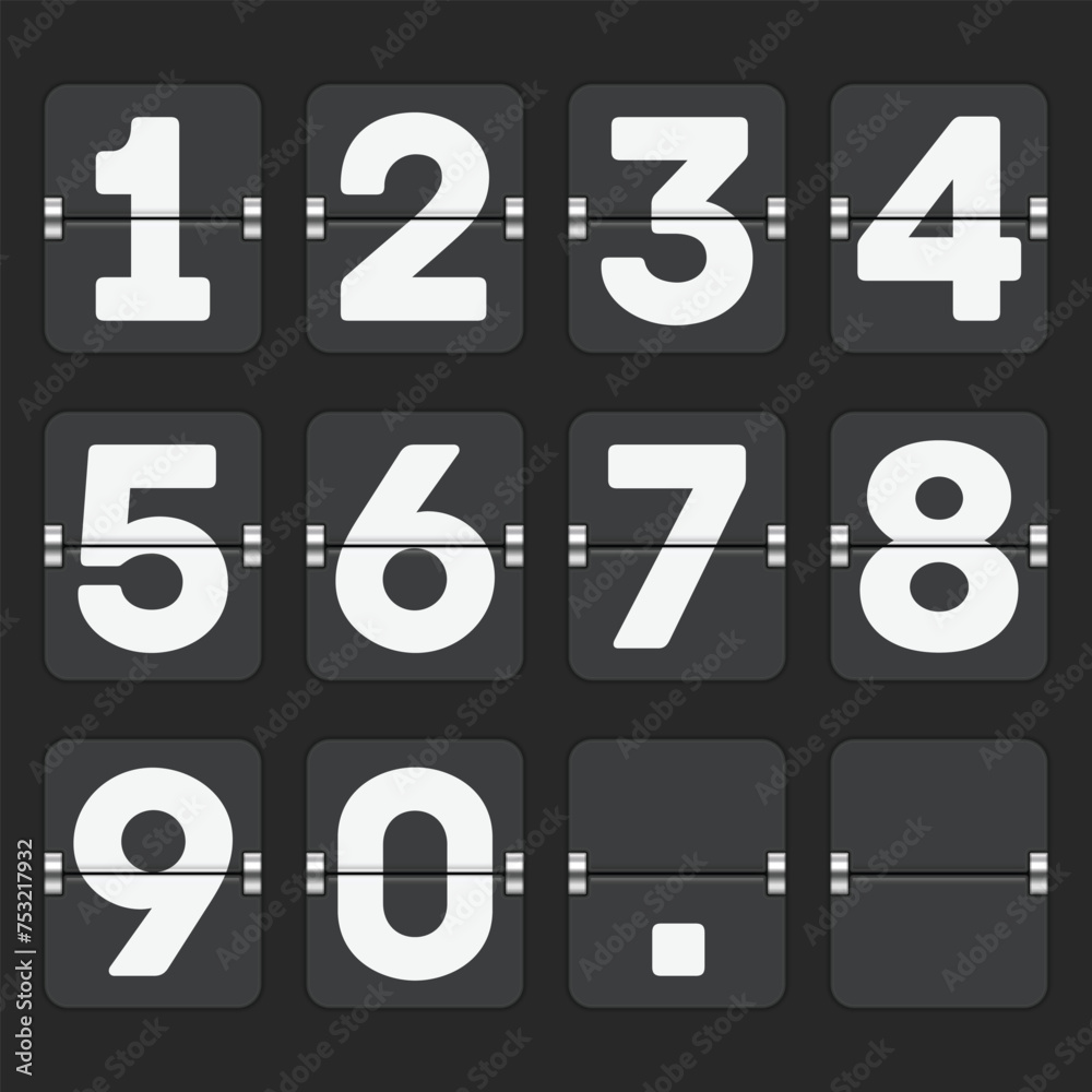Flip clock numbers set. 0 - 9 Numbers in flip clock and countdown ... Flip clock numbers set. 0 - 9 Numbers in flip clock and countdown ...