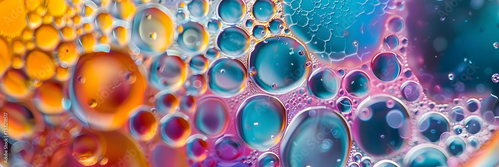 A macro photo of a microscope slide showing the intricate molecular ...