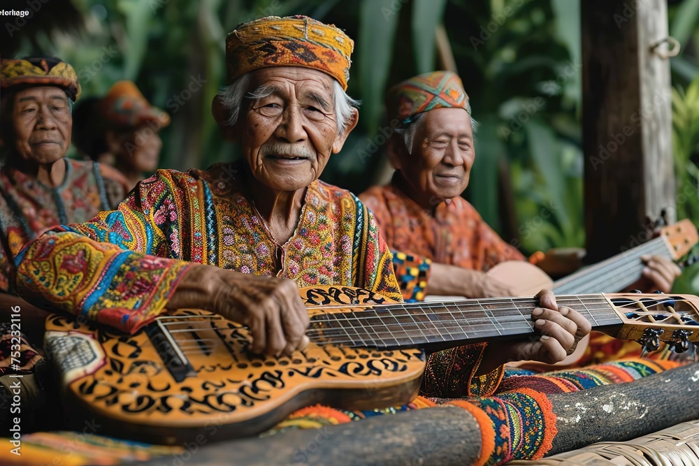 "Musical Heritage" A group of elders playing traditional musical ...