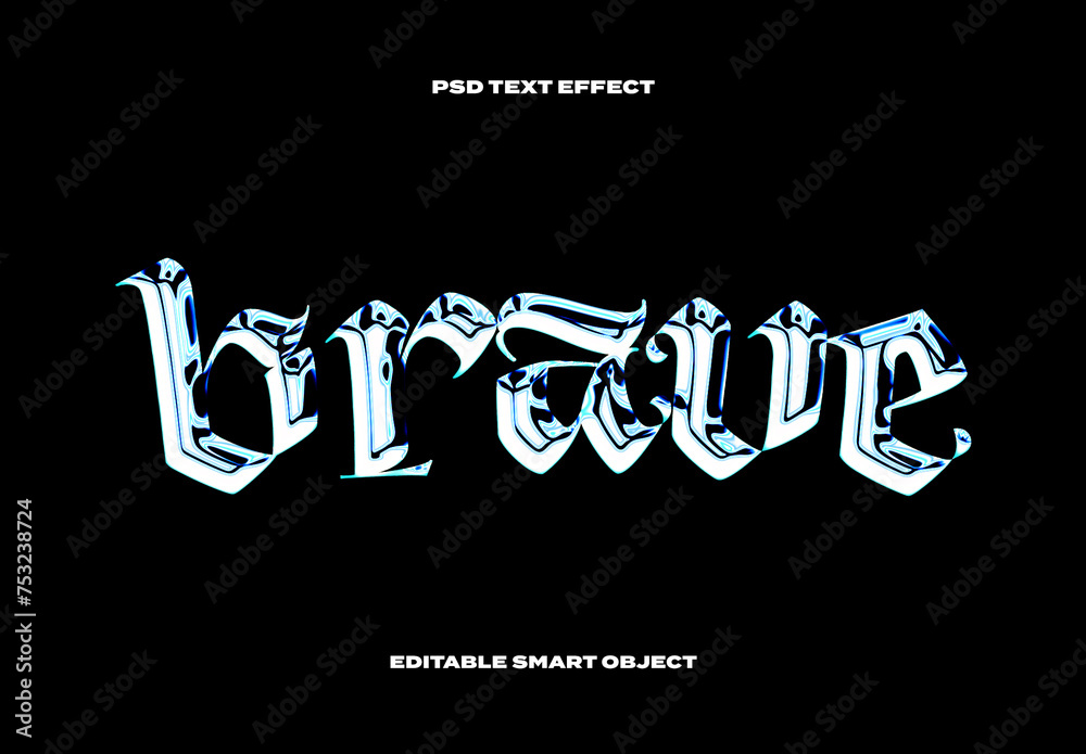Gothic Iced Chrome Text Effect Stock Template | Adobe Stock
