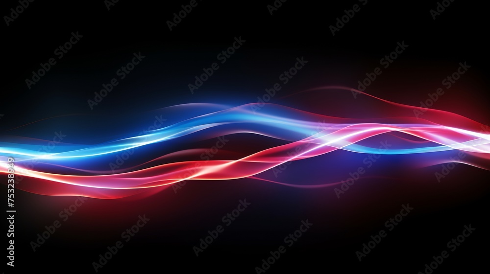 Speed motion light effect, blue and red trails of dynamic movement ...